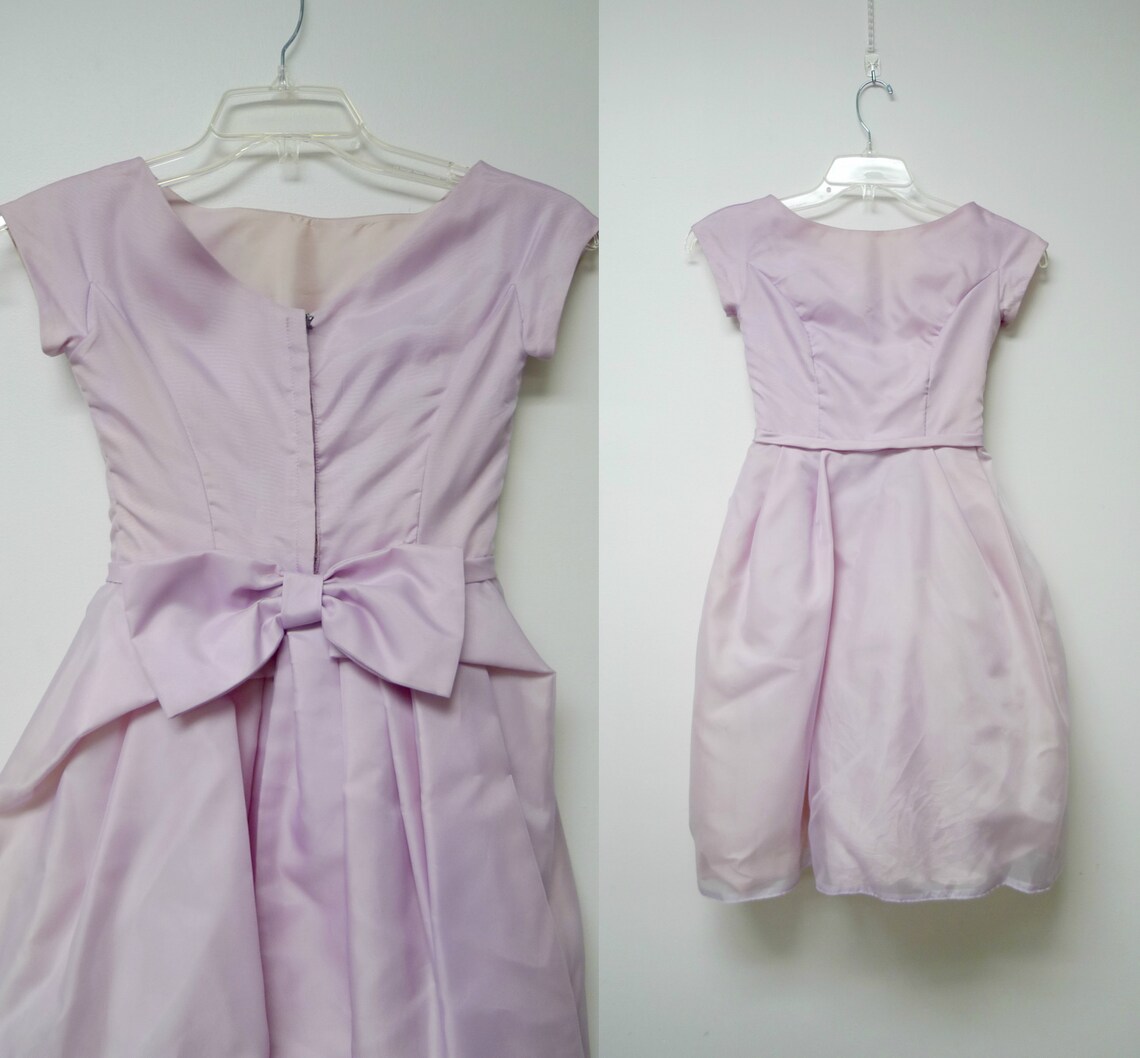 Lavender V-back Dress With Big Bow . Girls Size 6 to 7 - Etsy