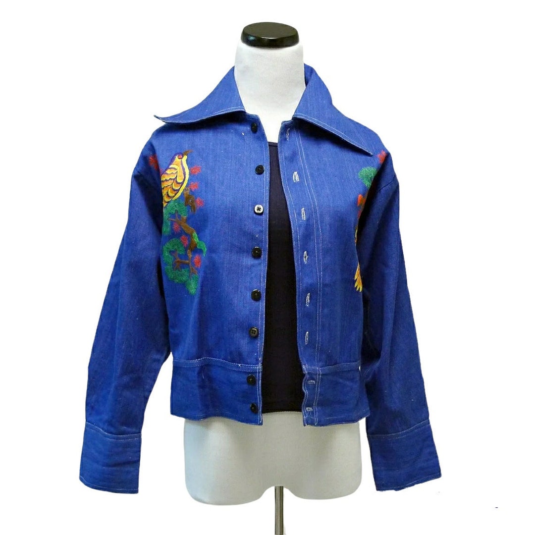 BIRDS . 70s Vintage Resized Light Jacket . Fits a Small to - Etsy