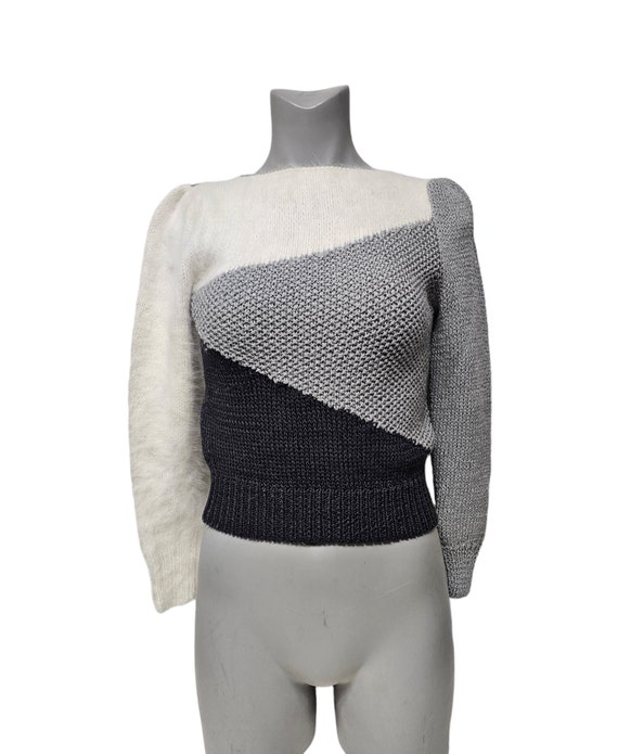 70s - 80s Michelle Stuart white, gray and black wool… - Gem