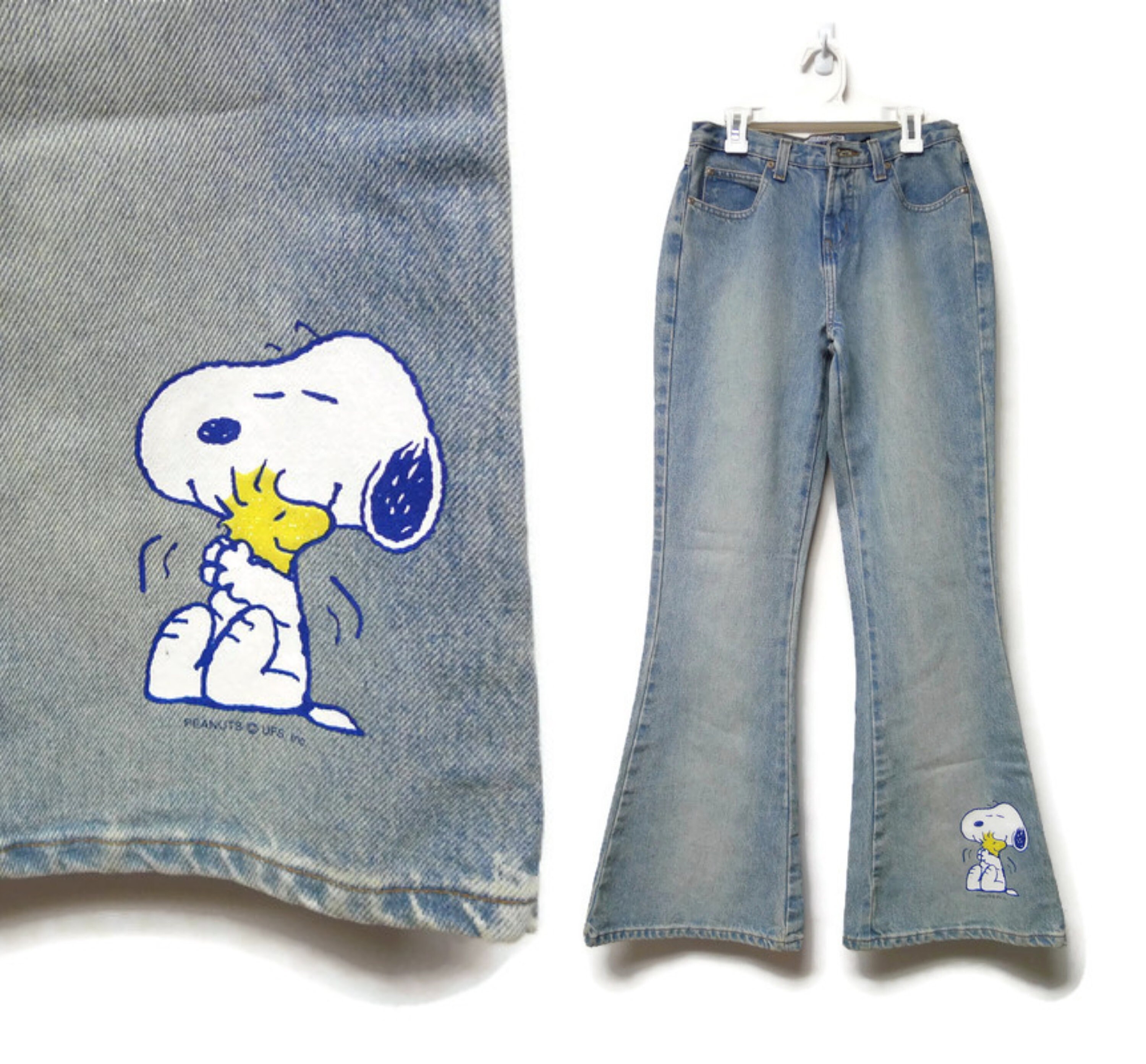 RARE VINTAGE with TAG Y2K Snoopy Limited Too . denim flare | Etsy