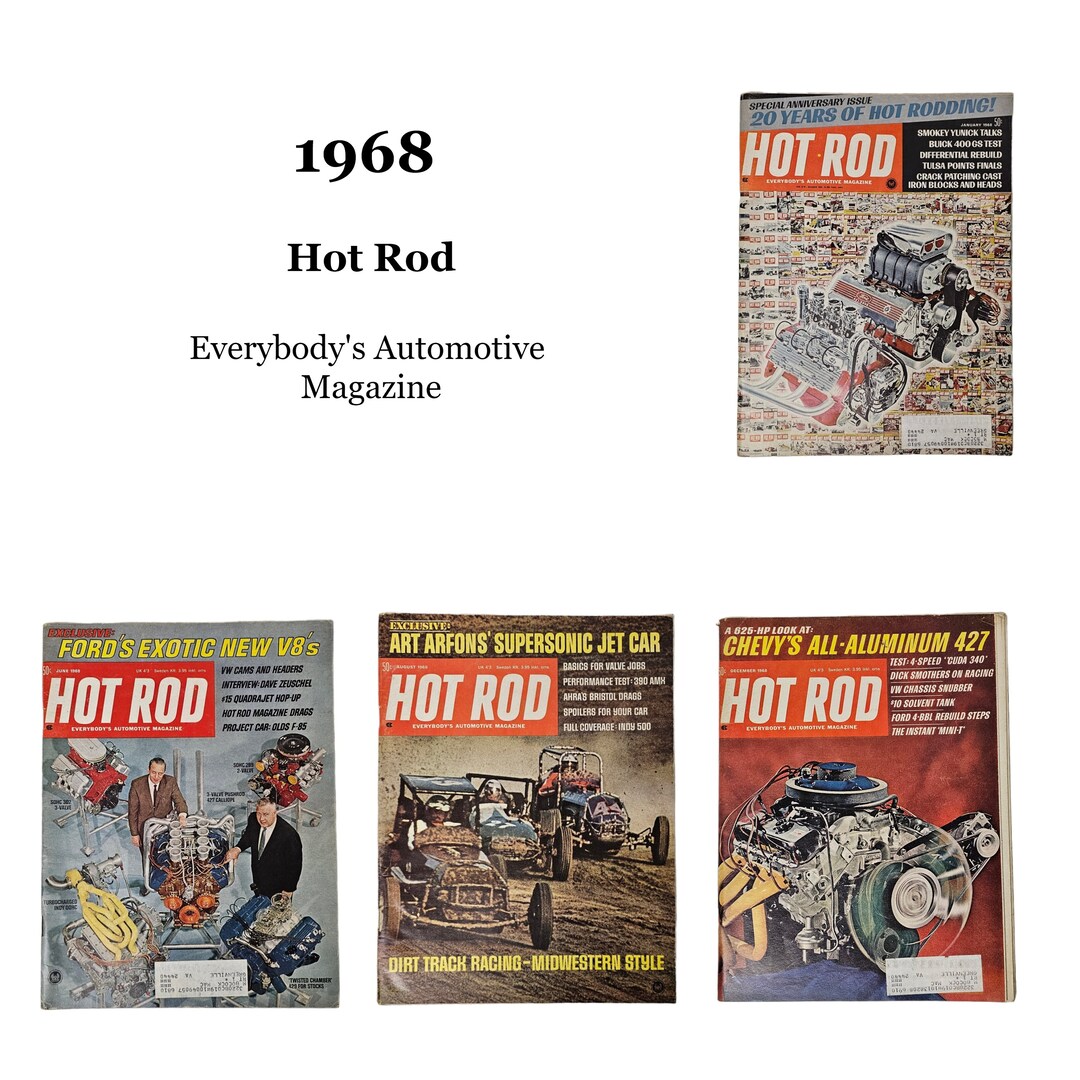 60s 1968 HOT ROD Everybody's Automotive Magazine . Back Issues - Etsy
