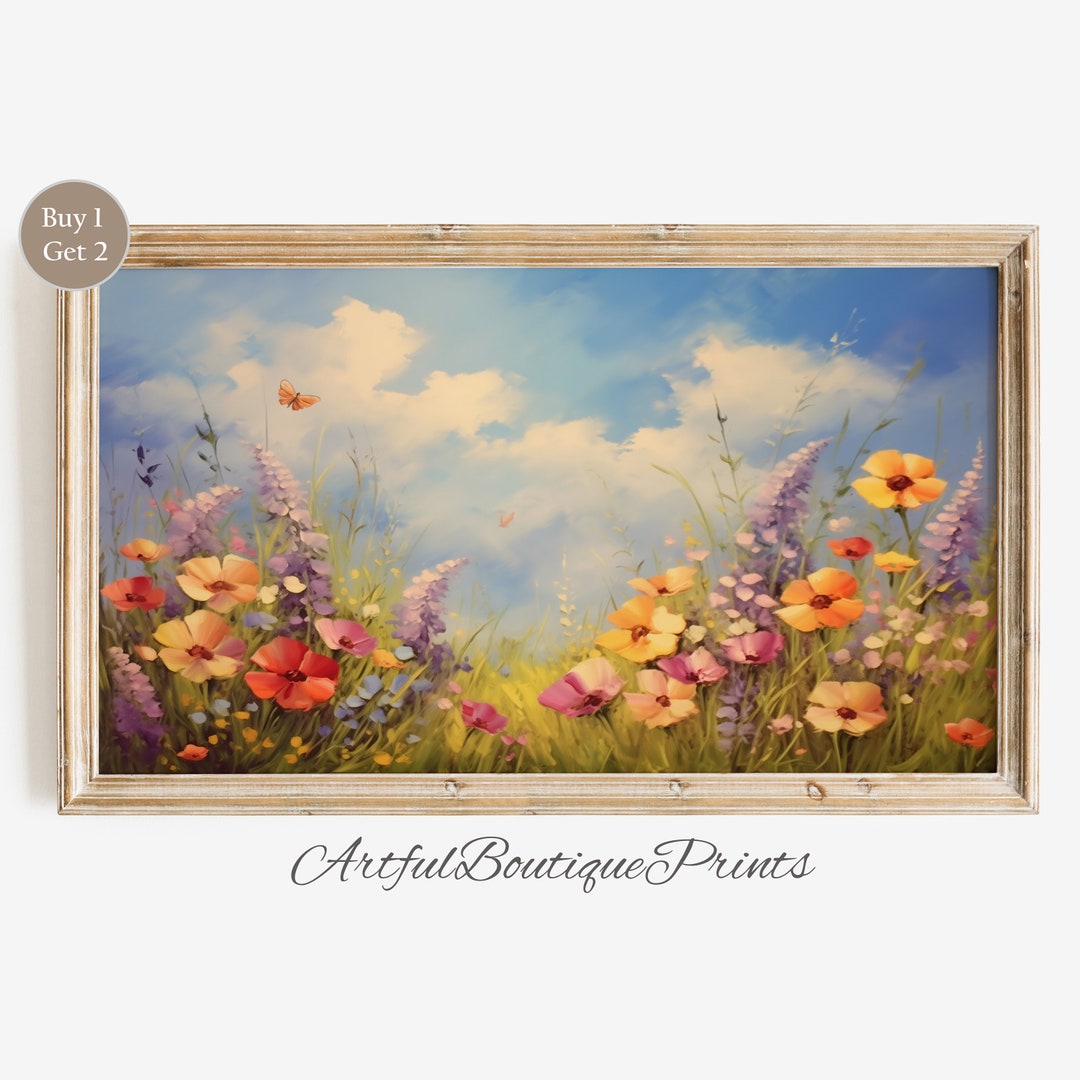 Spring Frame Printable Art Instant Download Wildflower Floral Art ...