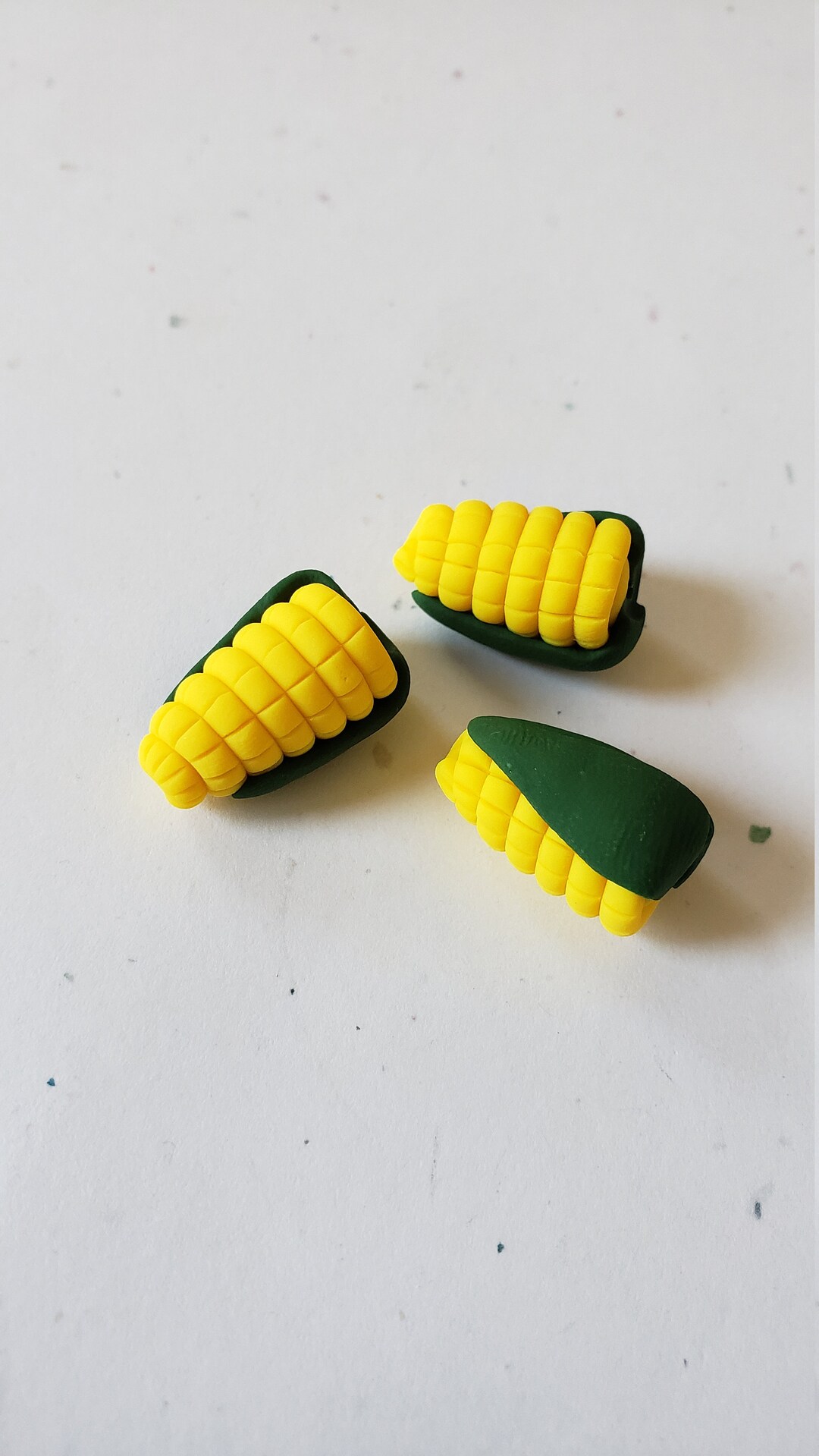 Handmade Polymer Clay Corn Beads: Veggie Jewelry Supplies (set of 3 ...