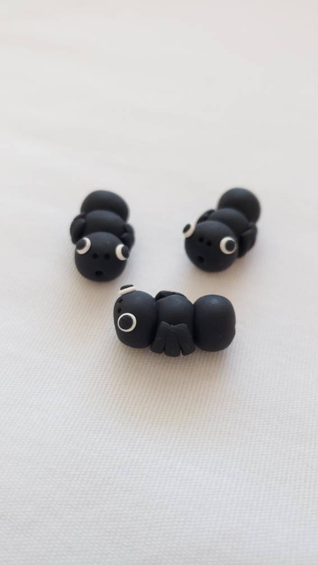 Black Ant Beads: Handmade Polymer Clay Ants, Jewelry Supplies, (set of ...