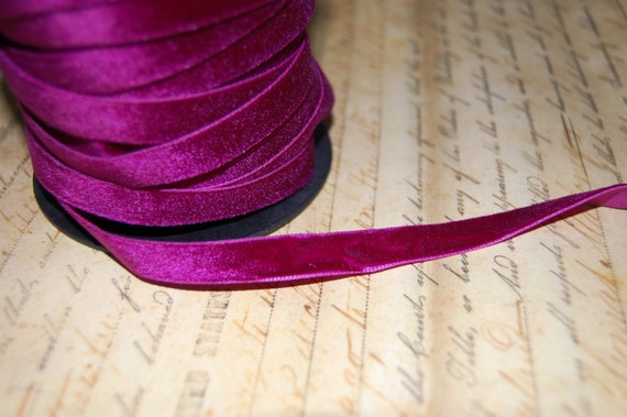 1/4 inch wide Aubergine violet Velvet Ribbon | Etsy