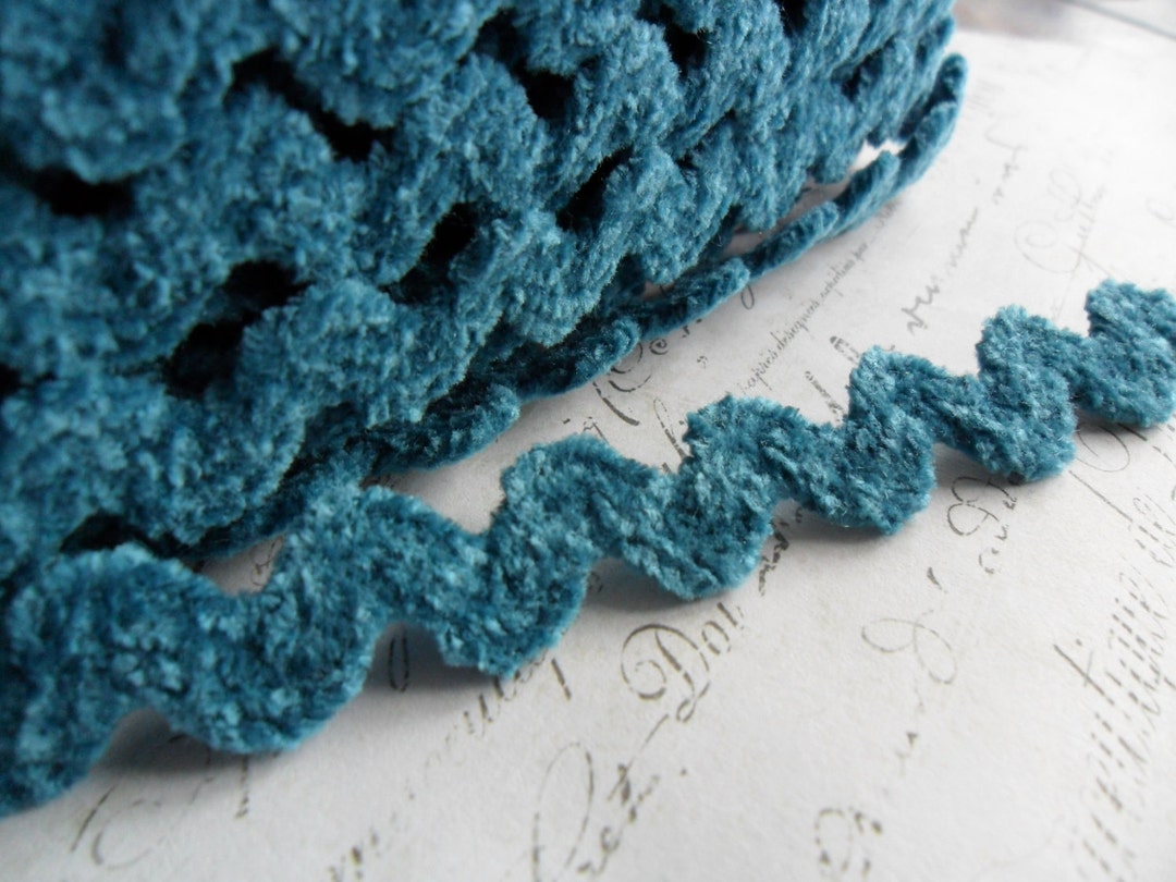 Teal Peacock 1/2 Inch Wide Chenille Ric Rac - Etsy
