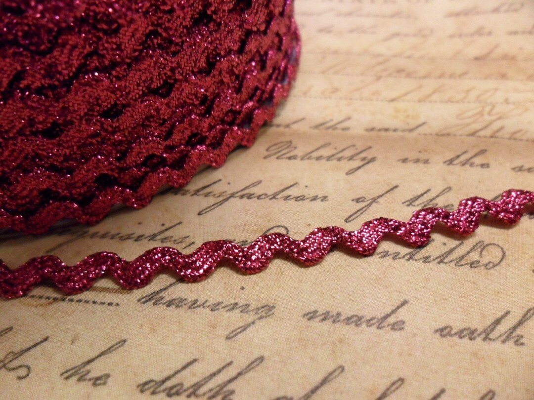 1/4 Inch Wide Petite Raspberry Metallic Ric Rac - Etsy