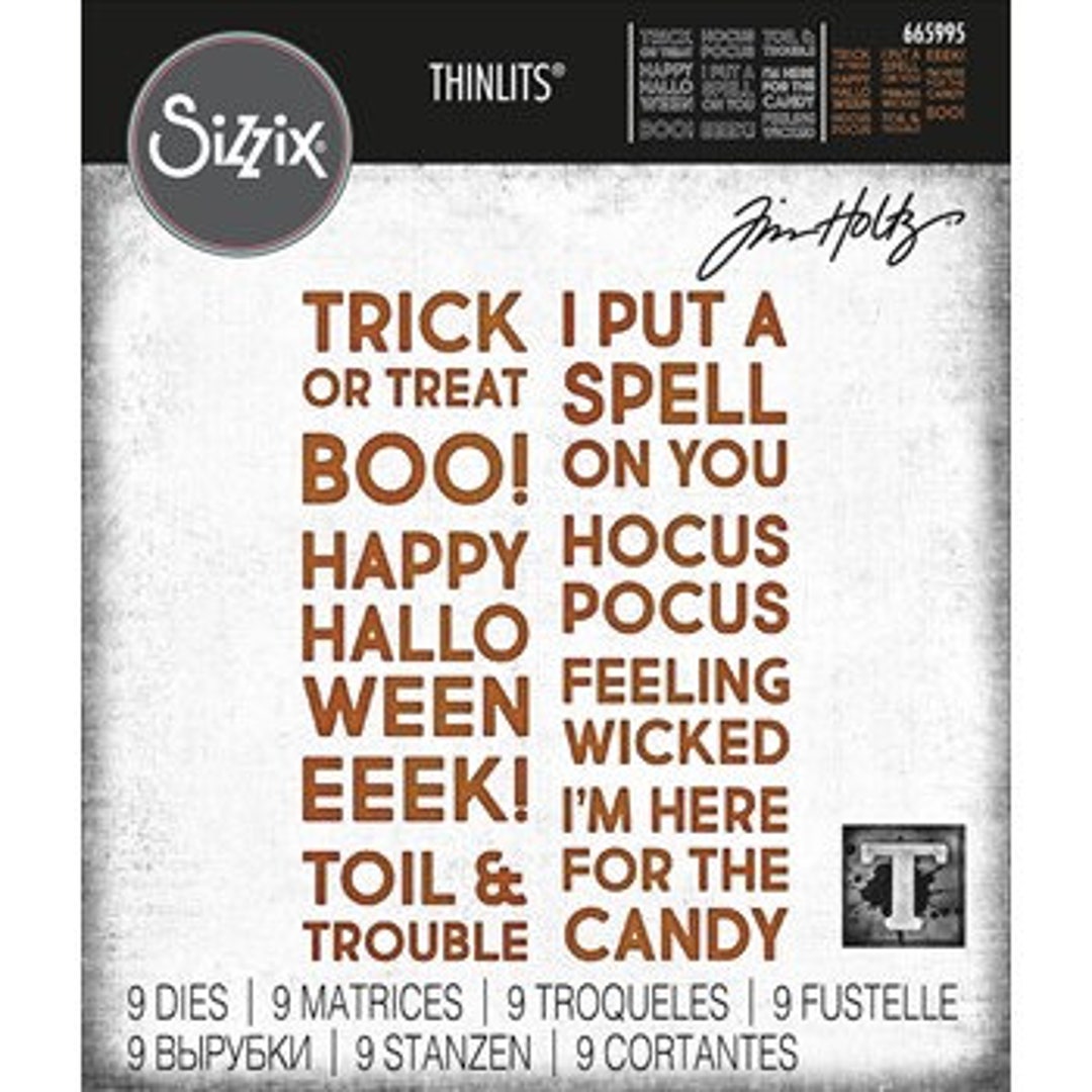 Sizzix Tim Holtz Die Set Halloween Bold Text - Etsy