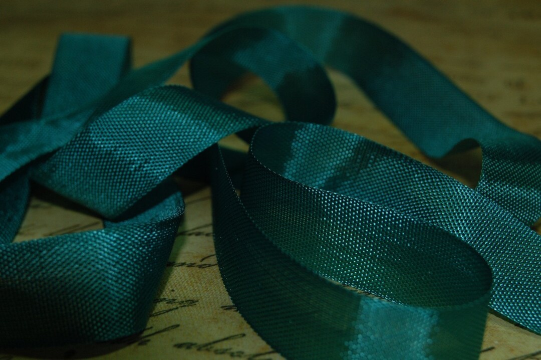 True Teal Vintage Seam Binding Ribbon - Etsy