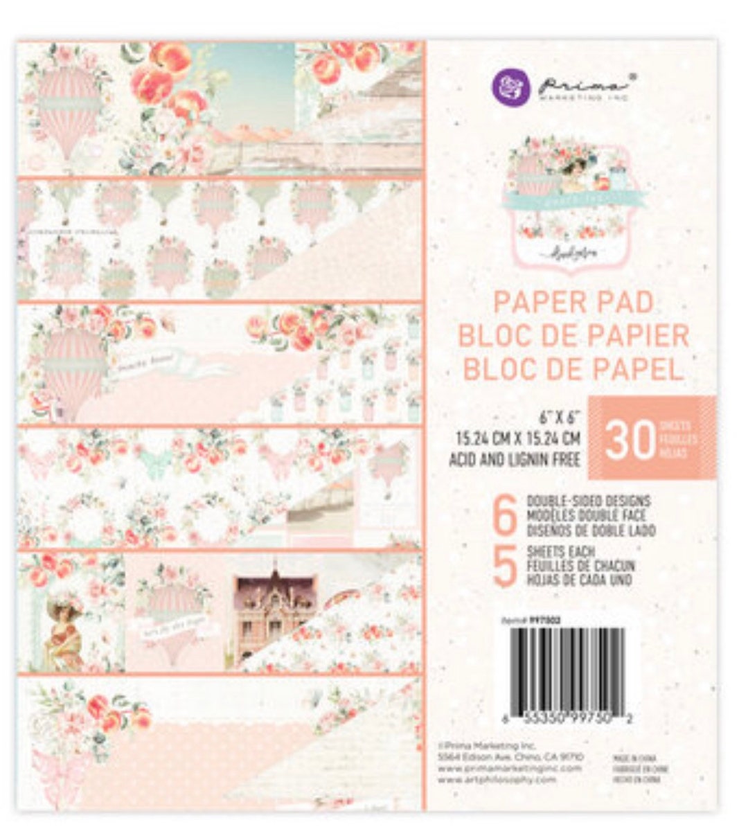 Prima Peach Tea 6 X 6 Paper Pad 30 Sheets - Etsy