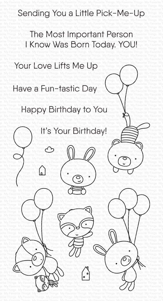 My Favorite Things Clear Rubber Stamp Set Balloon Besties - Etsy