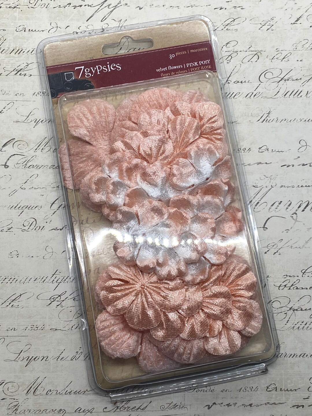 7 Gypsies Vintage Style Velvet Flowers in Peachy Pink - Etsy