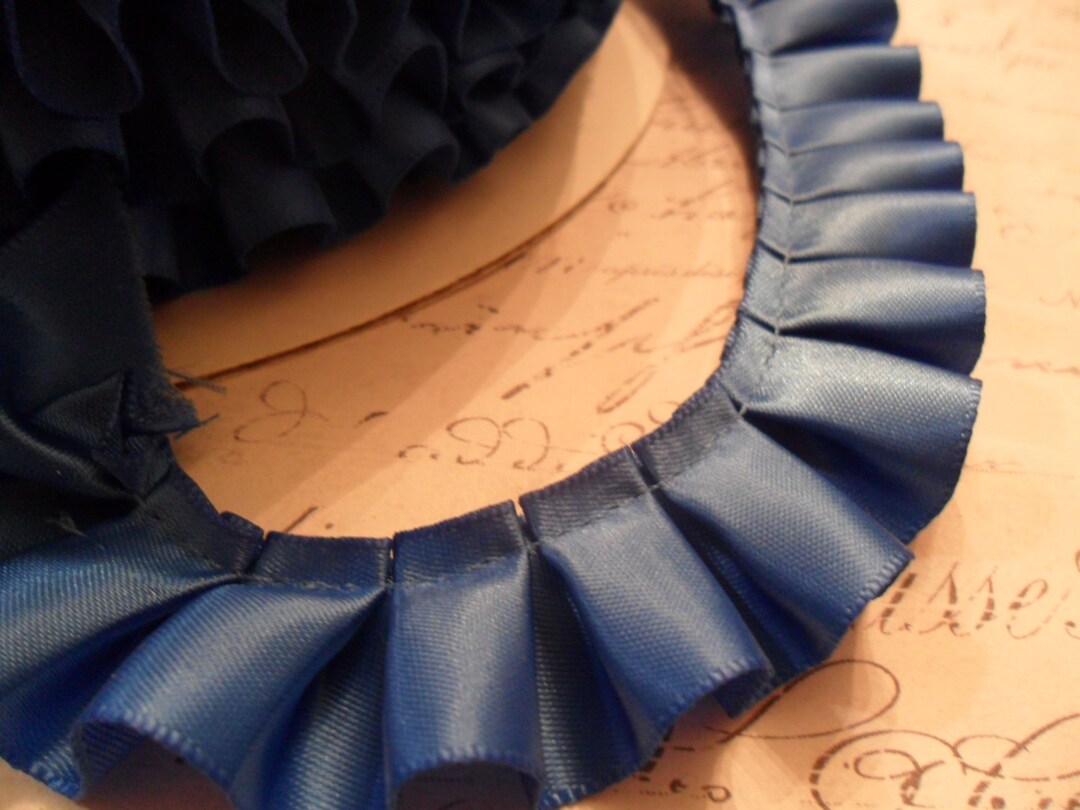 Royal Blue Satin Box Pleat Ruffle Trim 7/8 Inch - Etsy UK