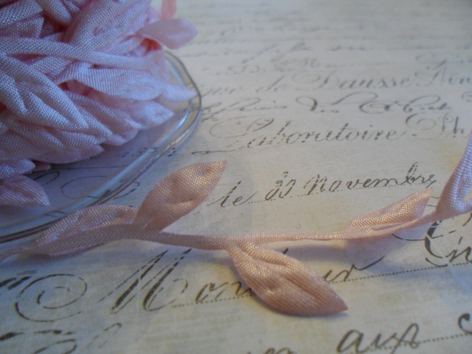 Soft Pink Ribbon of Leaves and Trailing Vine Trim - Etsy