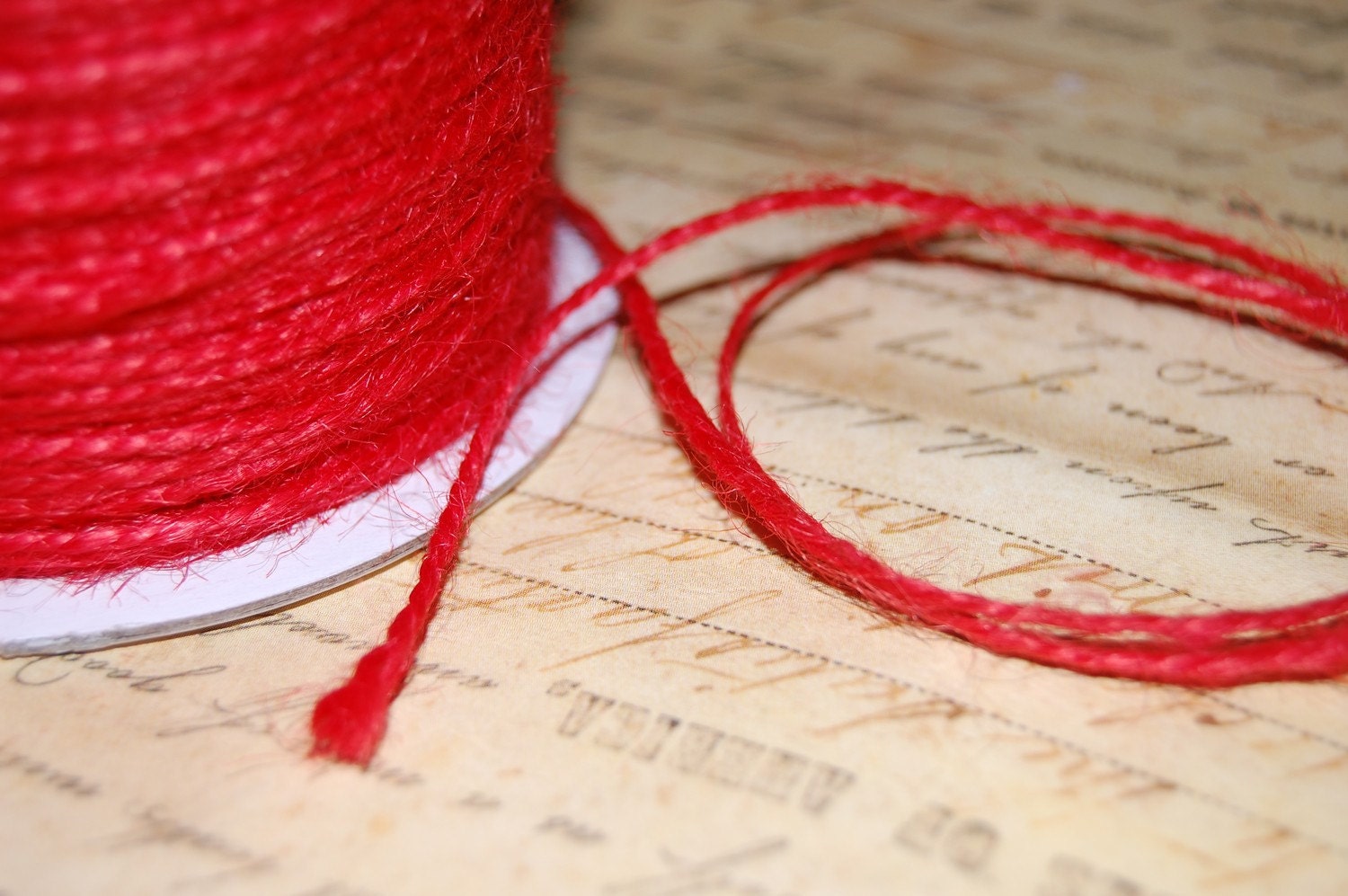 Cherry Red Jute Twine | Etsy