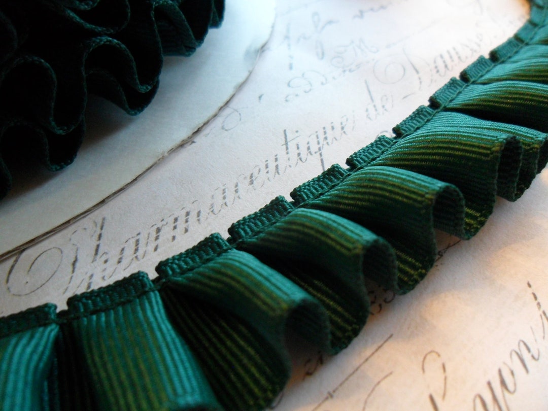 Deep Emerald Green Grosgrain Box Pleat Ruffle Trim 7/8 Inch - Etsy