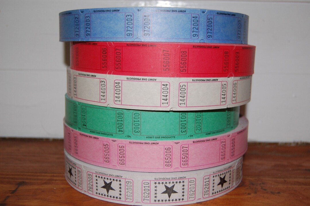 Blank Tickets 6 Colors You Choose Your Combination........75 Tickets - Etsy