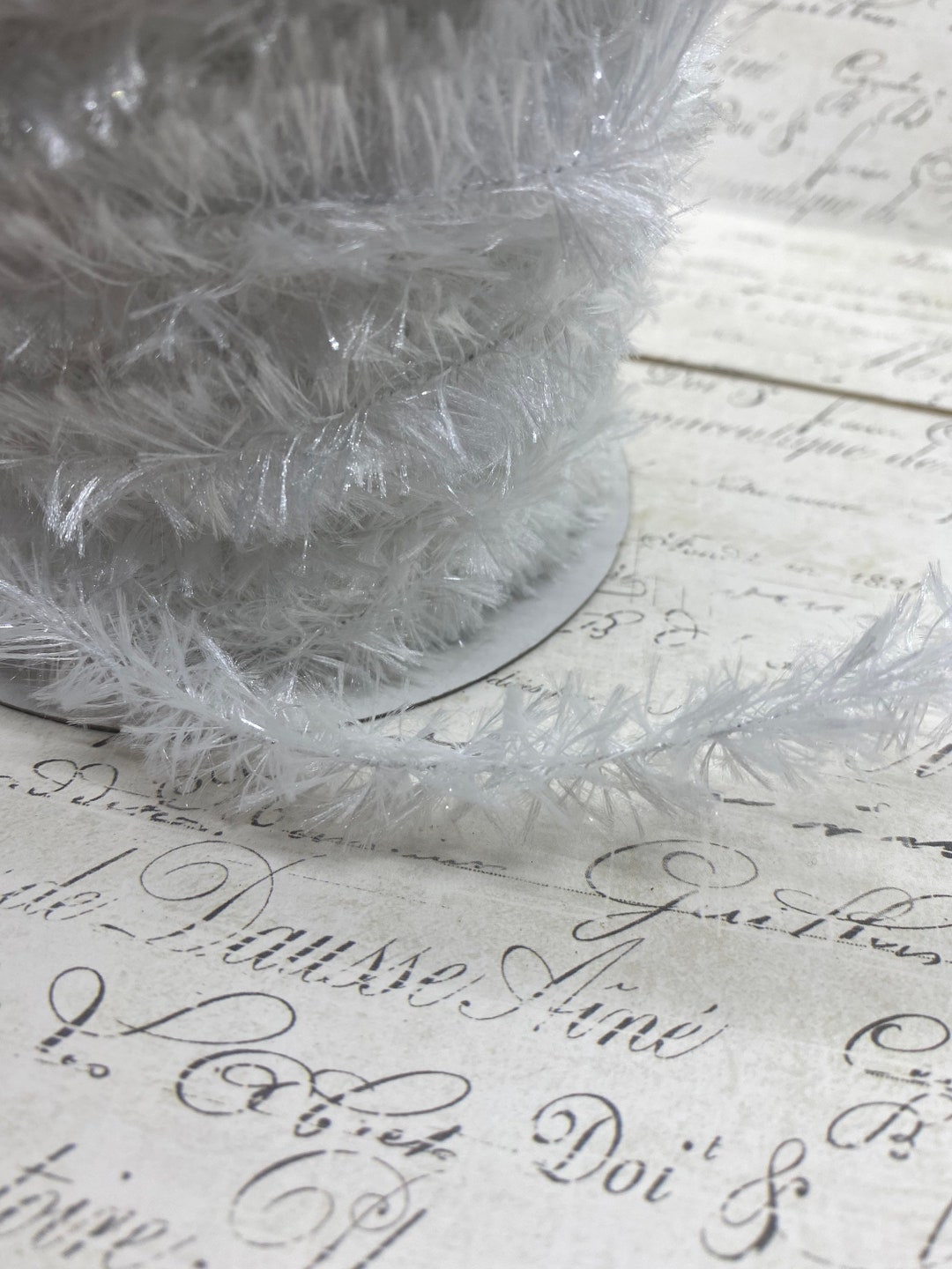 White Vintage Style Tinsel and Chenille Roping Trim - Etsy