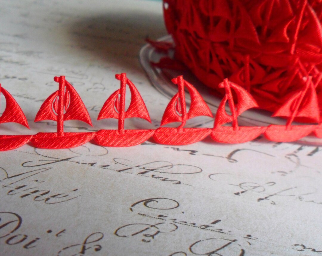 Red Sail Boats Shaped Satin Ribbon Trim, Approx 3/4" Wide - Etsy