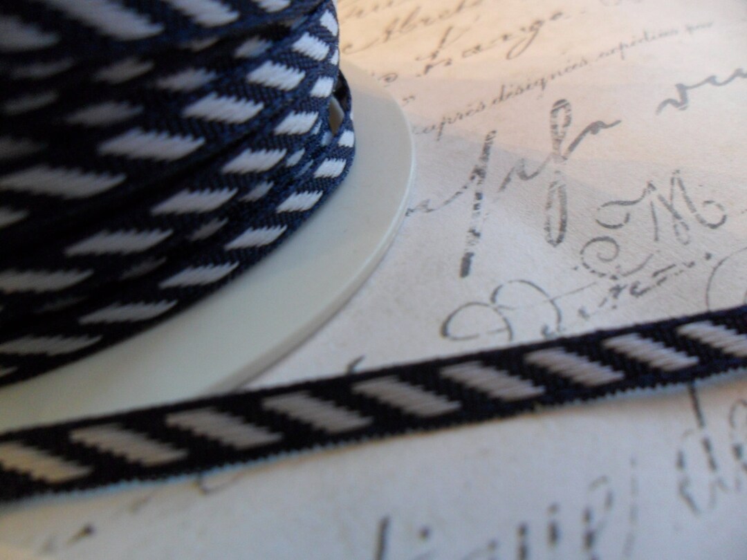 Petite Navy Blue and White Diagonal Stripe Ribbon 1/8 Inch Wide - Etsy
