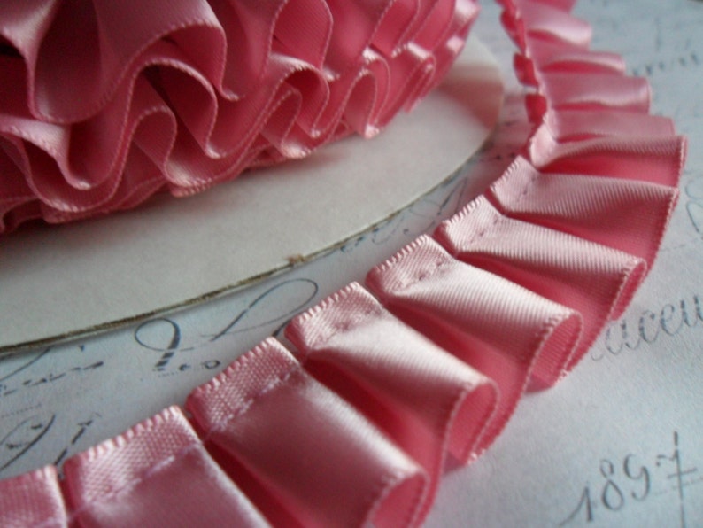 Dusty Rose Satin Box Pleated Ruffle Trim 7/8 Wide - Etsy