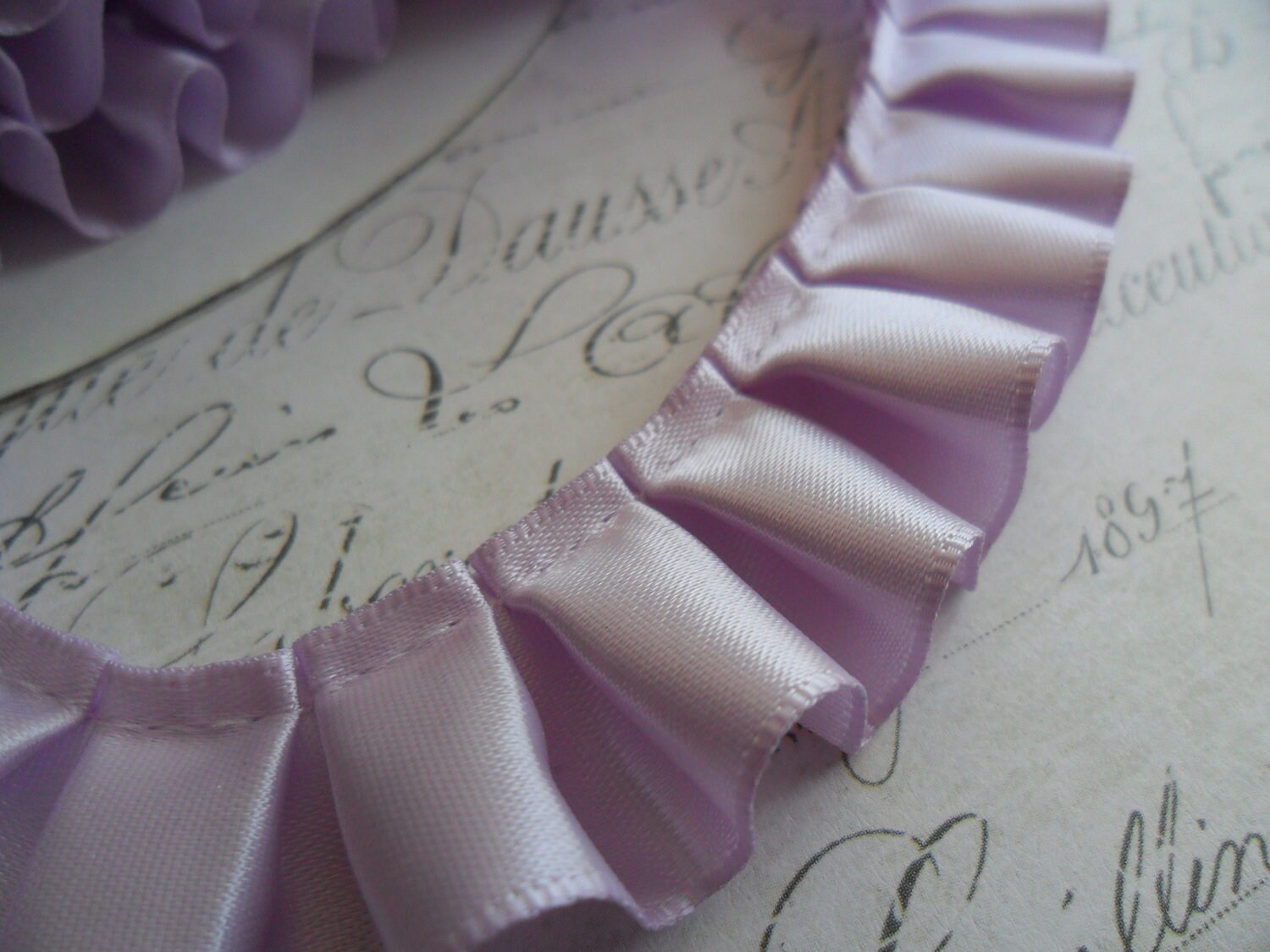 7/8 Pale Violet Pleated Satin Ribbon Ruffle Trim - Etsy