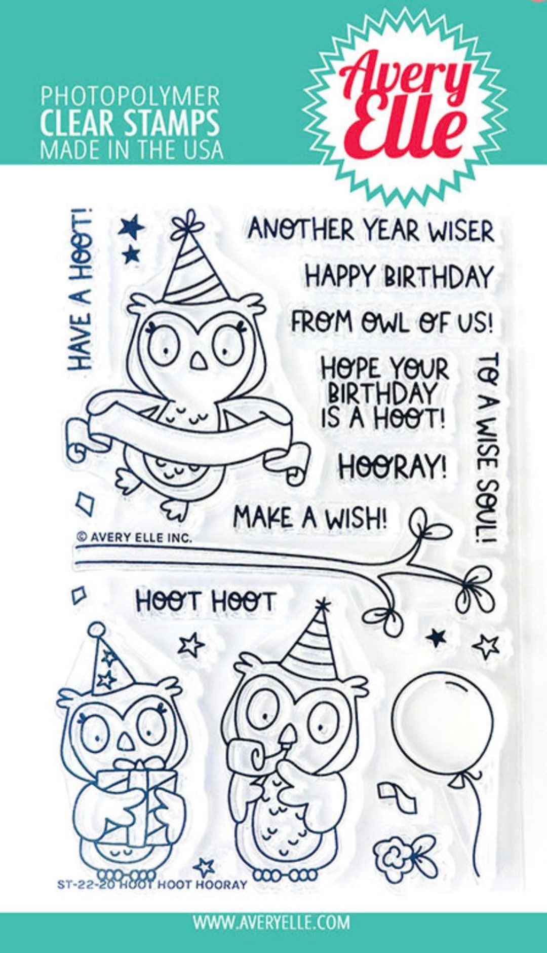 Avery Elle Clear Photopolymer Rubber Stamp Set- Hoot Hoot Hooray - Etsy