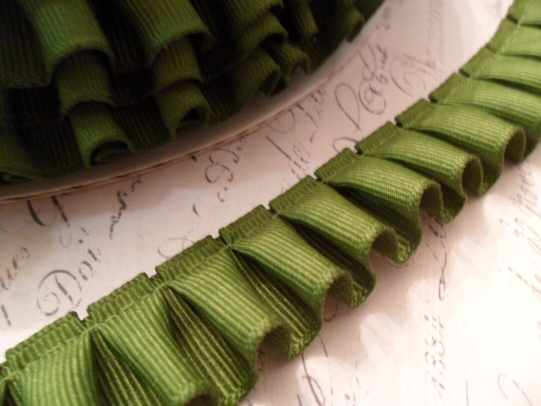 Olive Green Grosgrain Box Pleat Ruffle Trim 7/8 Inch - Etsy