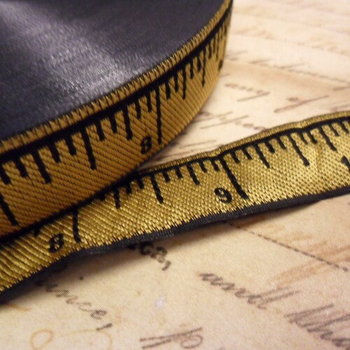 One Half Inch Wide Black and Yellow Measuring Tape Ribbon Trim - Etsy