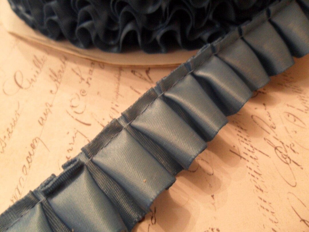 Slate Blue Satin Box Pleat Ruffle Trim 7/8 Inch - Etsy