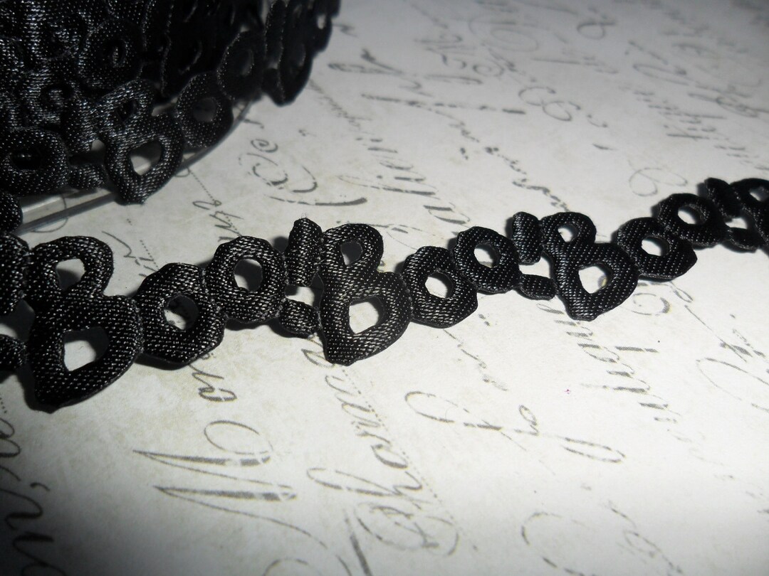 Black Satin Boo Ribbon Trim - Etsy