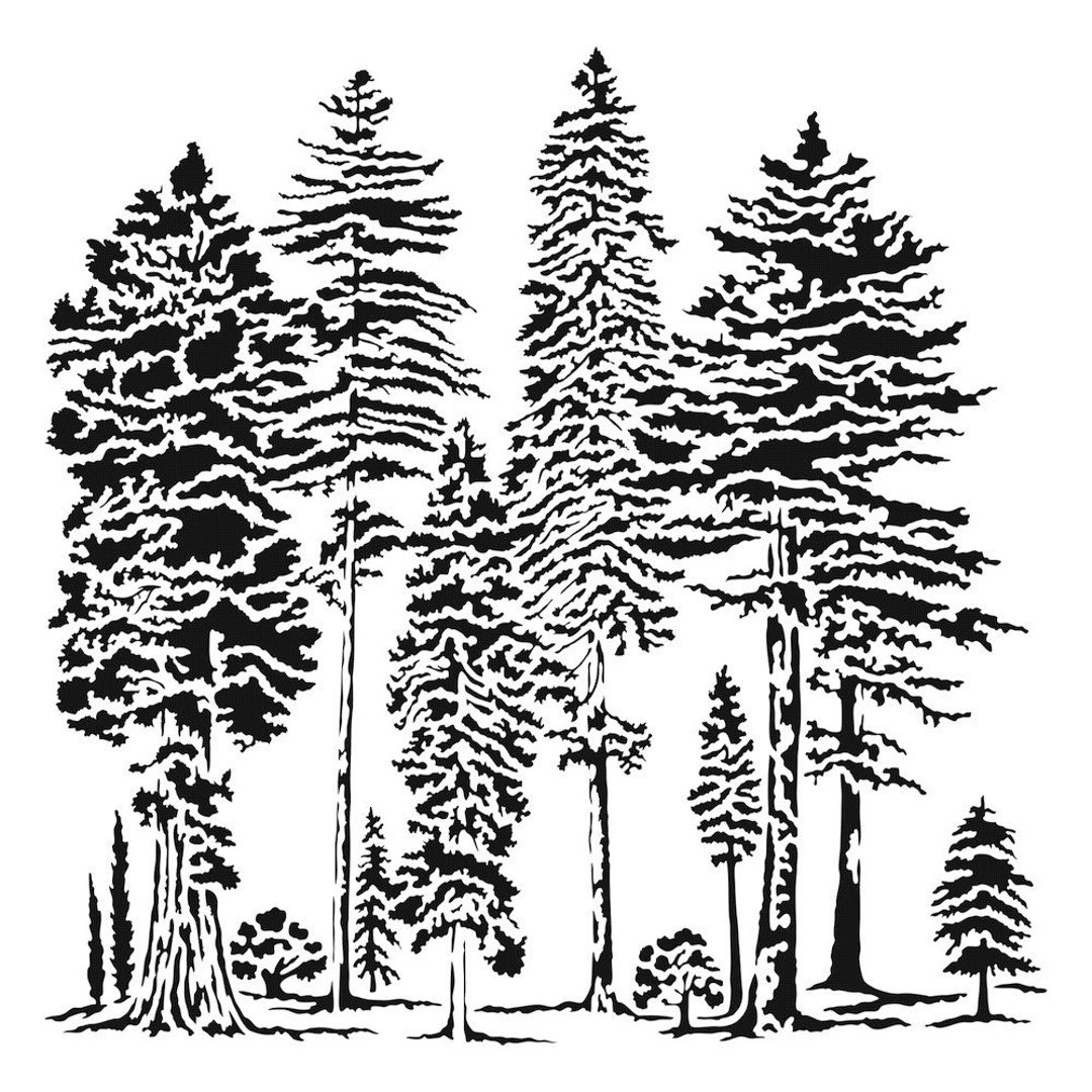 The Crafters Warehouse 6x6 Stencil Majestic Forest - Etsy