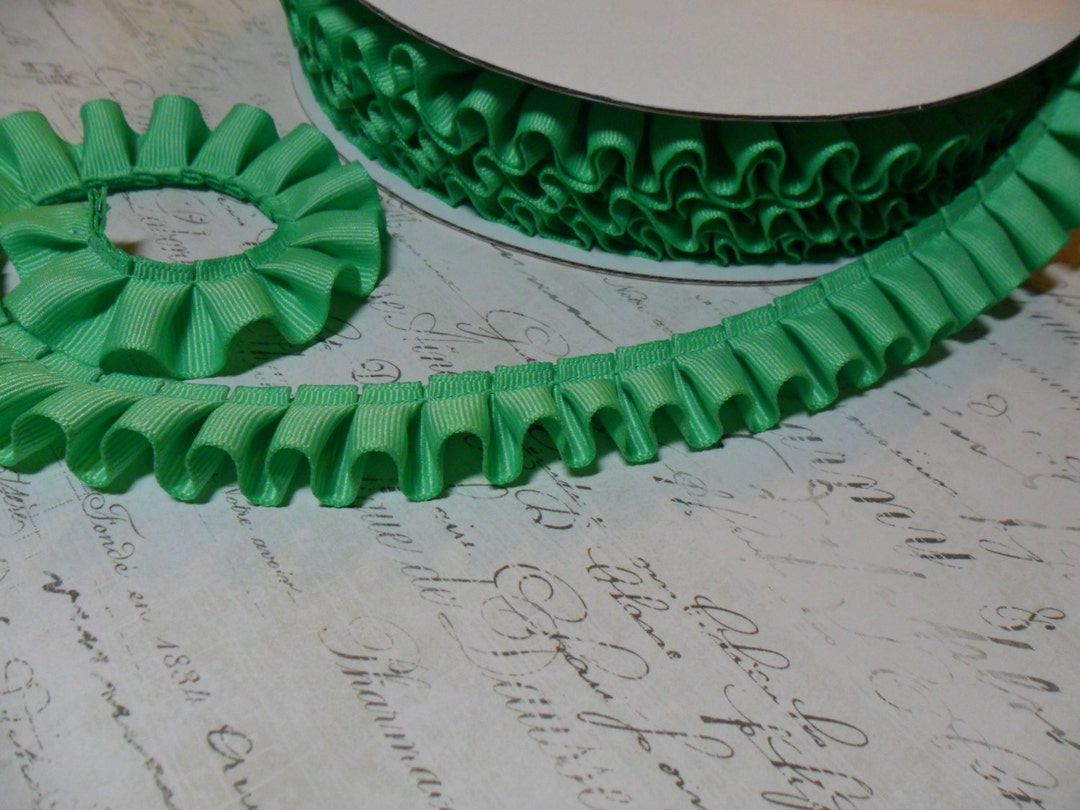 Spring Green Grosgrain Box Pleat Ruffle Trim 7/8 Inch - Etsy