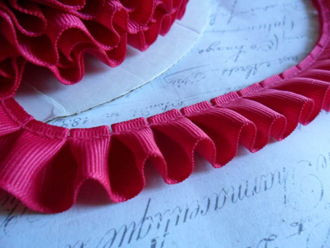 Hot Pink Grosgrain Box Pleat Ruffle 7/8 Wide Ribbon Trim - Etsy