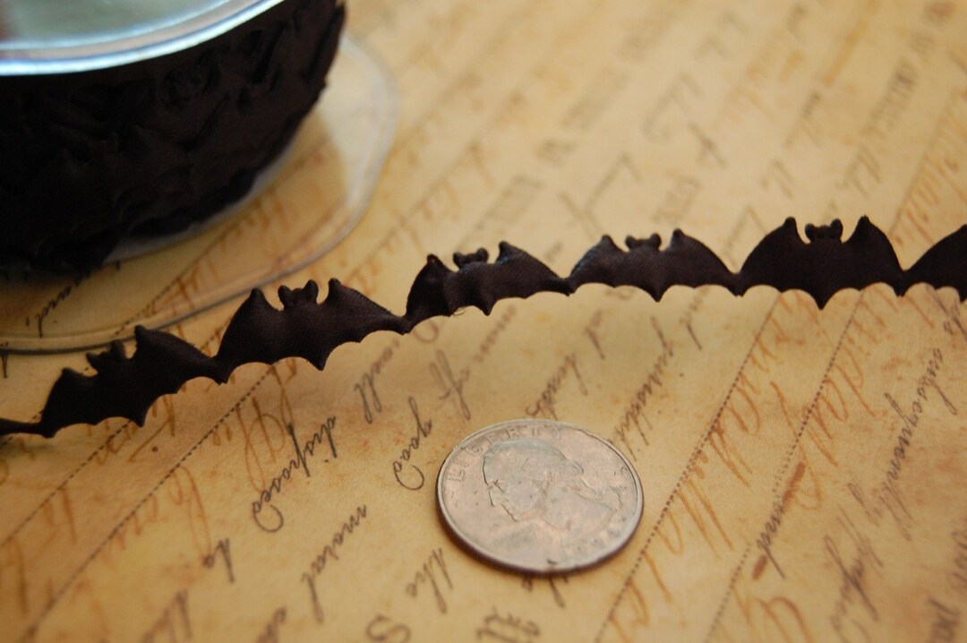 Spooky Black Satin Bats Ribbon Trim - Etsy