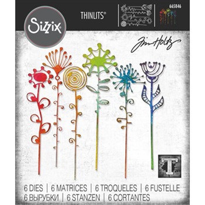 Sizzix Tim Holtz Thinlits Die Set Artsy Stems 6 Dies - Etsy