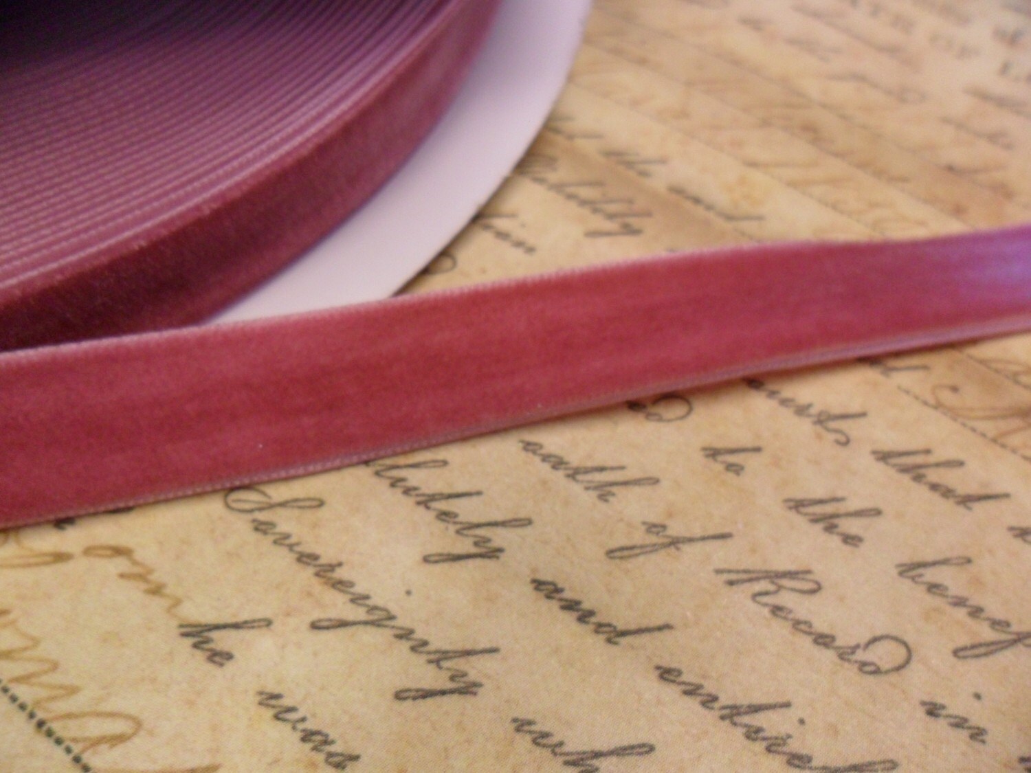 1/4 Inch Wide Antique Rose Velvet Ribbon - Etsy