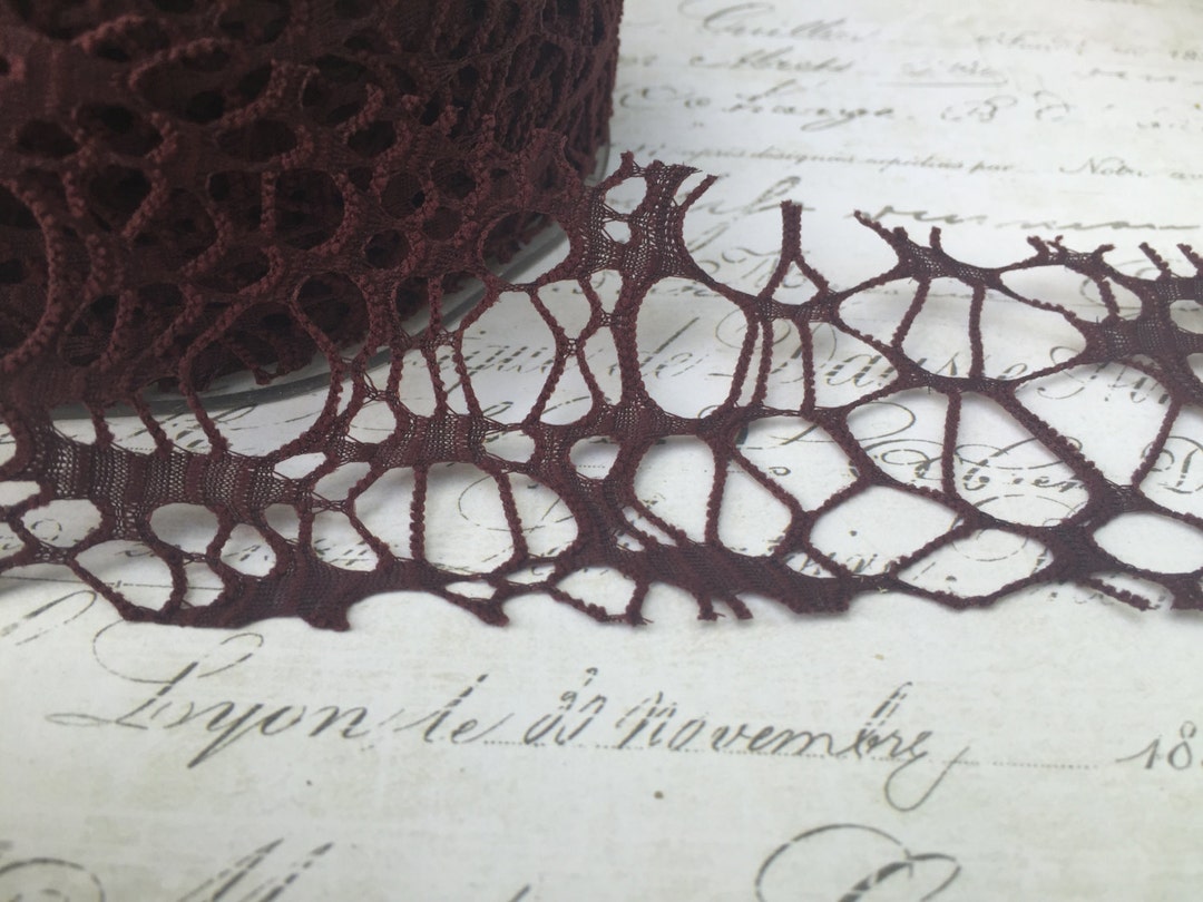 2 Inch Woven Web Mesh Ribbon in Chocolate Brown - Etsy
