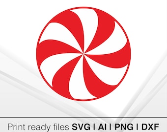 Peppermint Candy SVG | Christmas Swirl Candy Vector | Digital Holiday ...