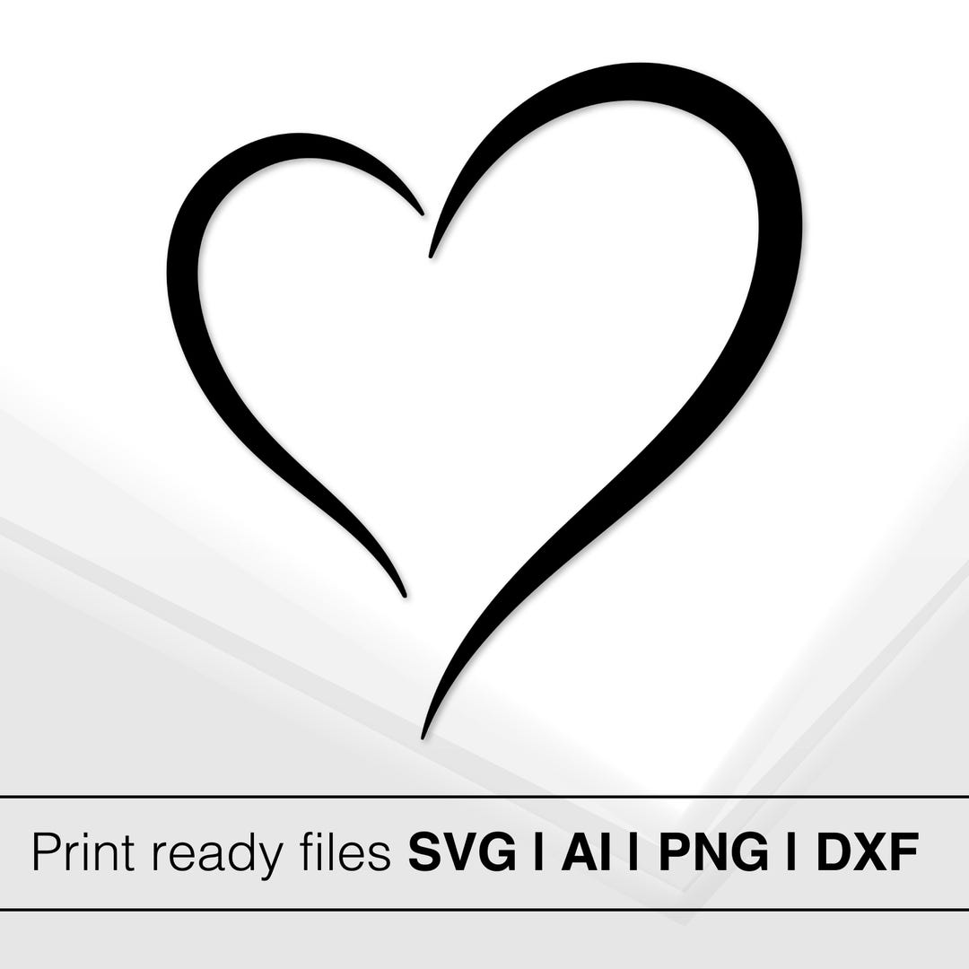 Minimalist Heart Design | Instant Download | SVG AI Png Dxf | Heart ...