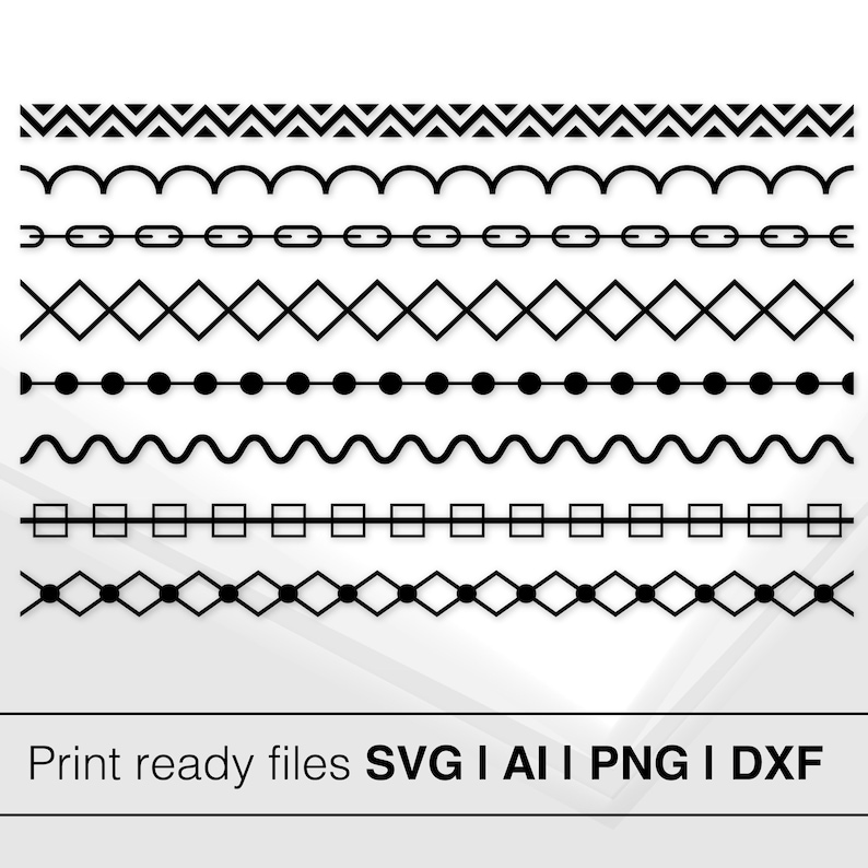 Geometric Border Line SVG Bundle for Cricut | Fill Lines SVG ...