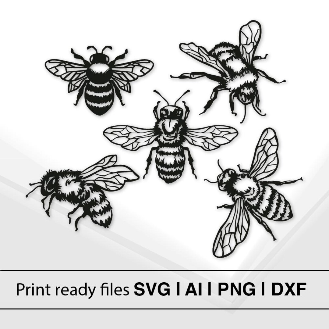 Bee SVG Bundle | Instant Download | Vector Bee Design | Honeybee ...