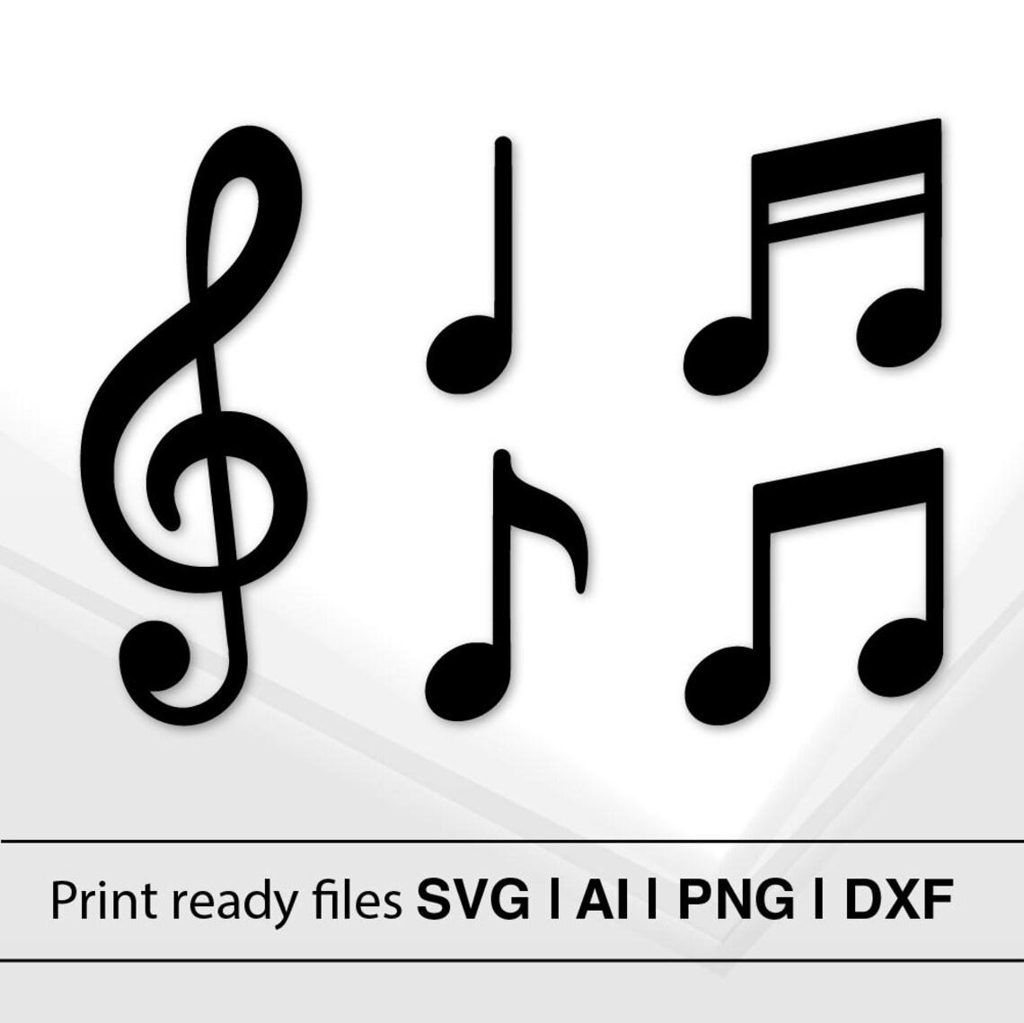 Musical Symbols Design | Treble Clef and Notes | Instant Download ...