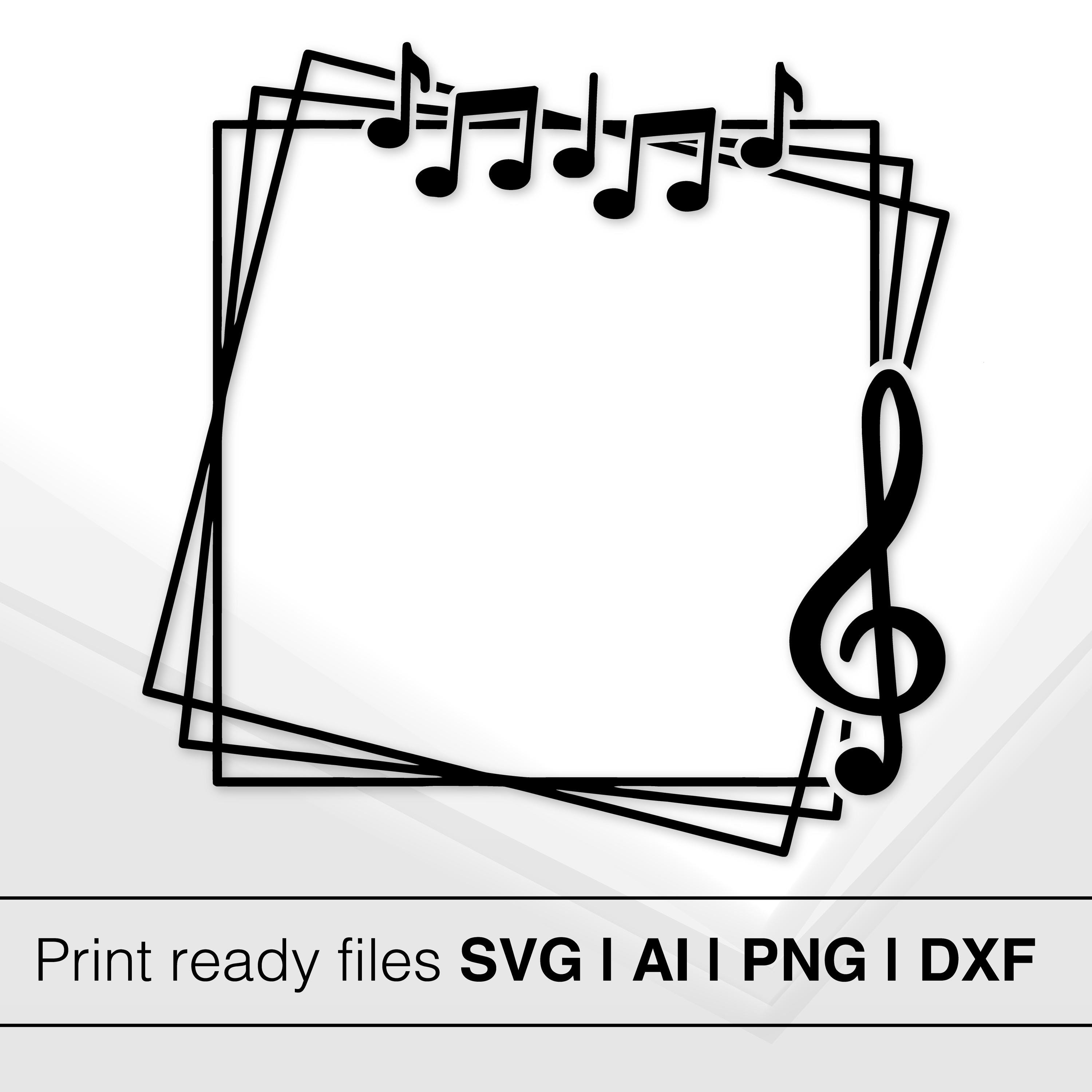 Music Frame SVG | Music Notes Frame | Treble Clef Design | Music Clip ...
