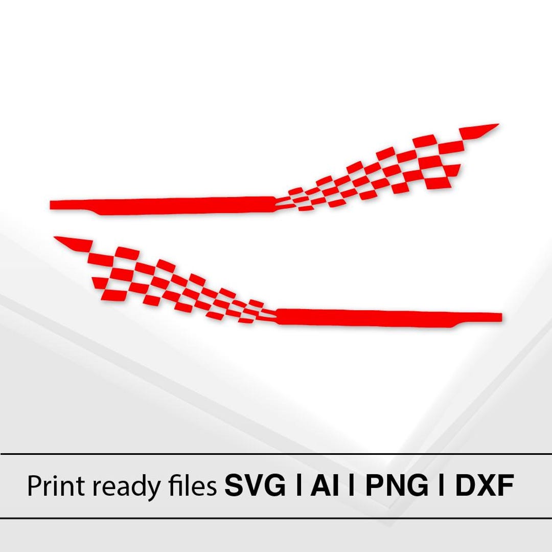 Racing Stripes | Checkered Flag Design | Car Decal | Vehicle Graphics ...