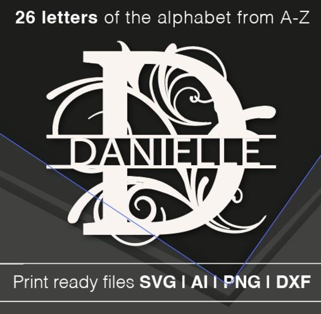 Split Monogram SVG for Family Names | Instant Download | Circle ...