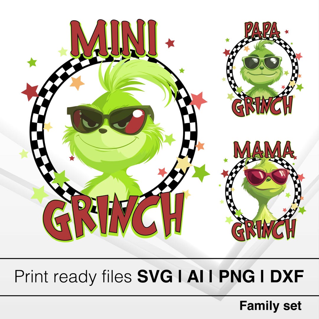 Grinch Family Svg | Grinch SVG | Team Grinch SVG | Papa Mama Little ...