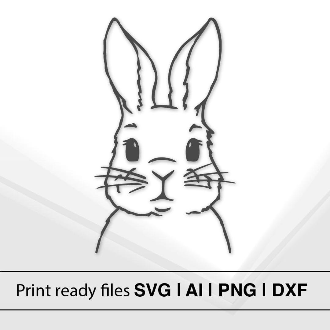 Minimalist Rabbit Art | Bunny Illustration | SVG Cut File | Instant ...