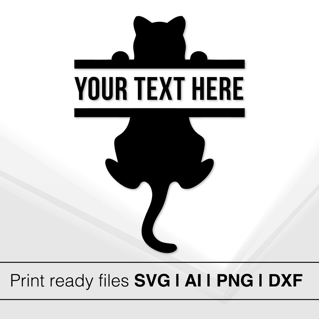Cat Silhouette Customizable Sign | Instant Download | SVG Cut File ...