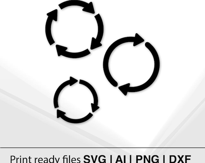 Arrow in Circle Svg File for Cricut, Two Arrows Outline Cut File, Hand ...